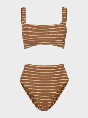 Hunza G Patricia Bikini - Metallic Cocoa/white