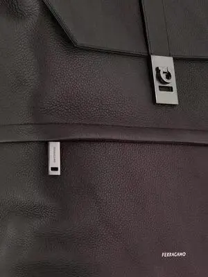 FERRAGAMO Gancini-buckle Zipped Backpack - Brown