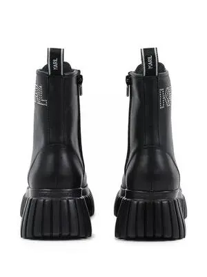 Karl Lagerfeld Logo Embellished Combat Boots