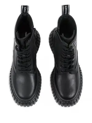 Karl Lagerfeld Logo Embellished Combat Boots