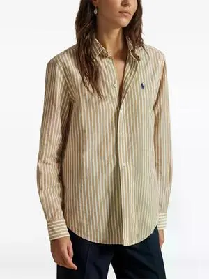 Polo Ralph Lauren Striped Cotton-linen Shirt - Neutrals