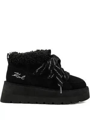 Karl Lagerfeld Skylar Signature-detail Platform Boots - Black