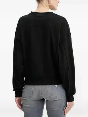 Guess Sequin Embellished Logo Sweatshirt - Black