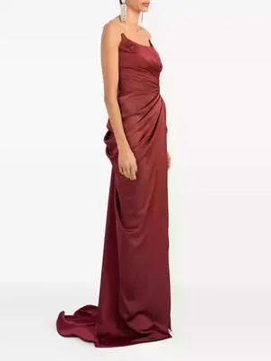 ANA RADU Ruched Strapless Maxi Dress