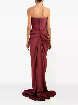 ANA RADU Ruched Strapless Maxi Dress