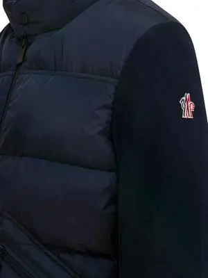 Moncler Knitted-sleeve Padded Jacket - Blue