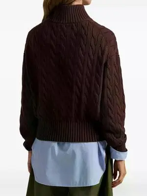 Polo Ralph Lauren Cable-knit Quarter-zip Sweater - Brown