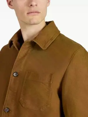 SLOWEAR Moleskin Cotton Blouson Jacket - Brown