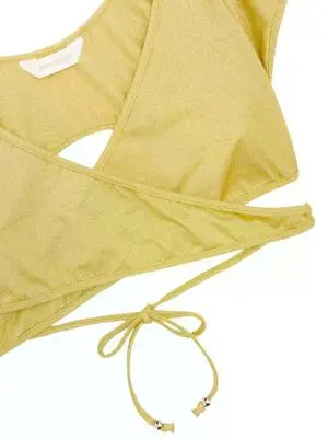 Palm Angels Wrap-around Lurex Bikini Top