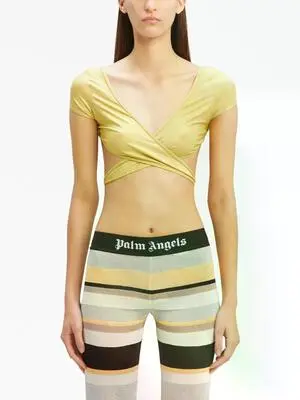 Palm Angels Wrap-around Lurex Bikini Top