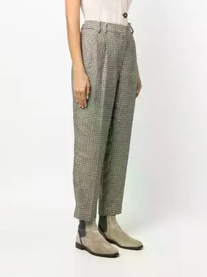 Brunello Cucinelli Herringbone Tailored Cropped Trousers