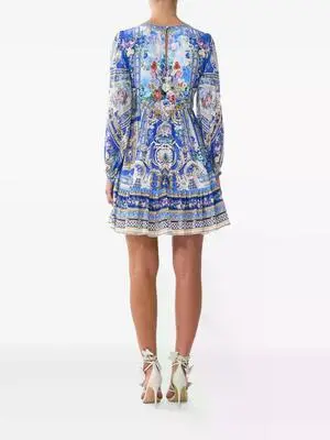 Camilla Ottoman Opulence V-neck Mini Dress