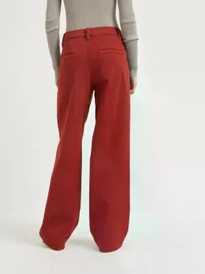 Brunello Cucinelli Cotton Mid-rise Straight Leg Pants