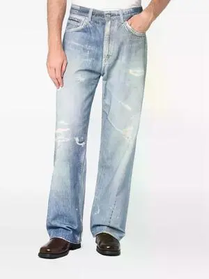 Our Legacy Distressed-effect Cotton Jeans