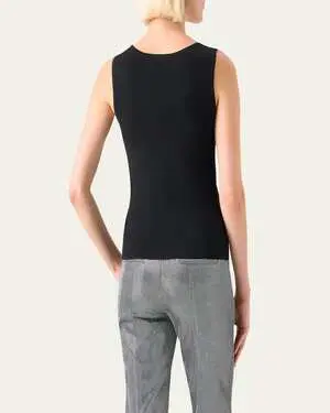Akris Fitted Knit Tank Top - Black