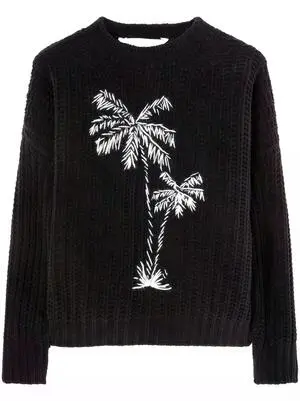 PALM ANGELS Palms-Embroidered Chenille Jumper