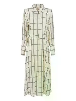 CRIDA MILANO Check-pattern Midi Shirt Dress