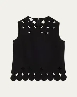 Akris Sleeveless Polka Dot Top