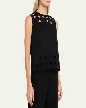 Akris Sleeveless Polka Dot Top