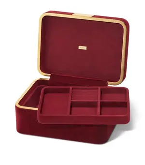 Aerin Velvet Beauvais Jewellery Box - Brown