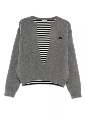 N°21 Plunging V-neck Sweater - Grey