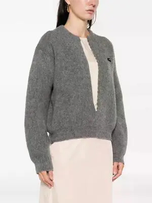 N°21 Plunging V-neck Sweater - Grey