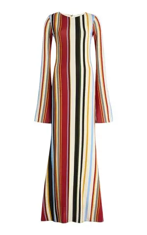 CALA DE LA CRUZ Amay Striped Jersey Maxi Dress - Multi