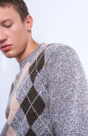 Topman Argyle Crewneck Sweater