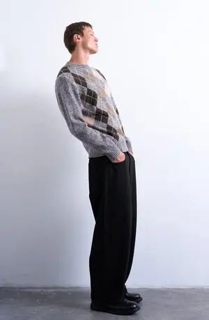 Topman Argyle Crewneck Sweater