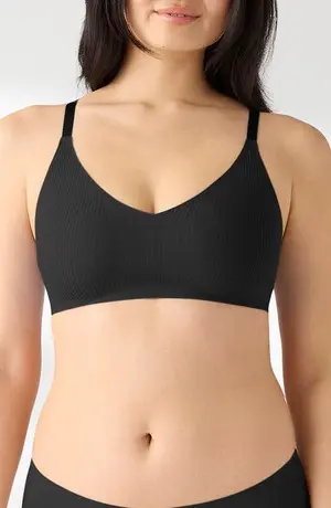 TRUE & CO Rib Triangle Bra Black