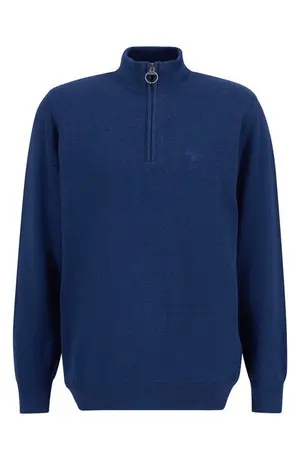 Barbour Cotton Quarter Zip Sweater - Inky Marled