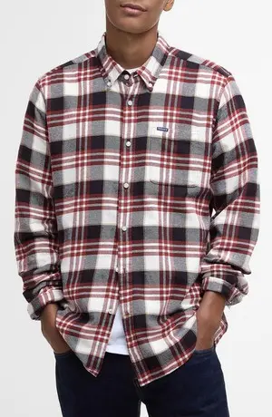 Barbour Fallbay Tailored Fit Check Button-down Cotton Shirt