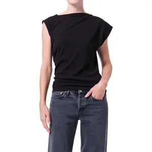 AGOLDE Beth Asymmetric Top - Black