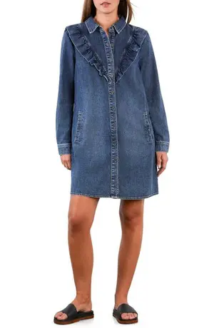 Wash Lab Denim Paneled Day Dresses