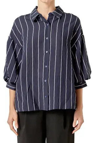 English Factory Striped Balloon Sleeve Shirt