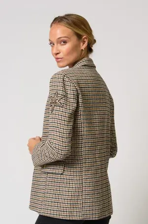 Central Park West Lucky Patches Check Blazer