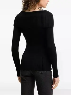 SILVIAN HEACH Ribbed Knit Off-shoulder Sweater