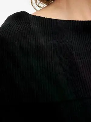 SILVIAN HEACH Ribbed Knit Off-shoulder Sweater