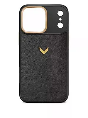 VELANTE Montserrat Iphone 17 Pro Max Saffiano-leather Phone Case - Black