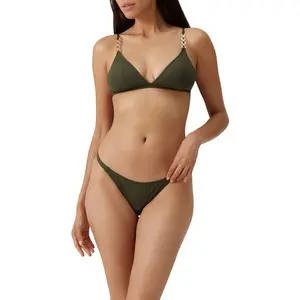 Melissa Odabash Mexico Chain Bikini Top - Olive