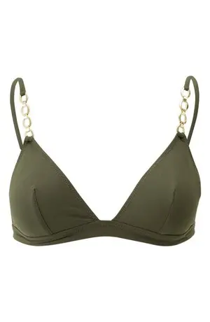 Melissa Odabash Mexico Chain Bikini Top - Olive