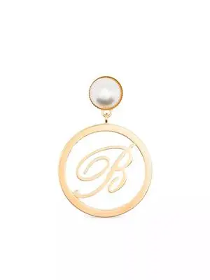 Blumarine Faux-pearl Logo Earrings - Gold