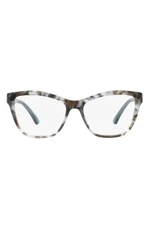 Emporio Armani 52mm Cat Eye Optical Glasses - Shiny Blue Havana/demo Lens