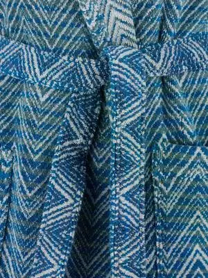 Missoni Hooded Zigzag-motif Dressing Gown - Blue