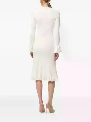 Herve Leger Hallie Button-up Midi Dress - White