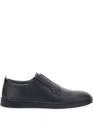 FERRAGAMO Embossed Logo Leather Slip-on Sneakers