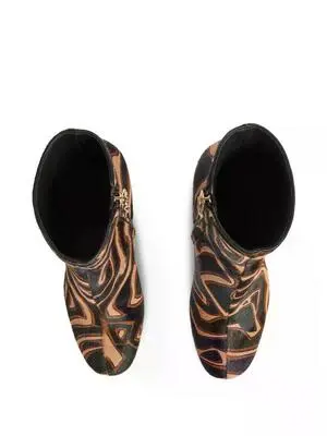 Emilio Pucci Heeled Marmo Pattern Boots