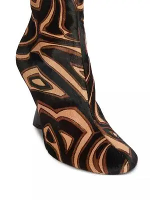 Emilio Pucci Heeled Marmo Pattern Boots