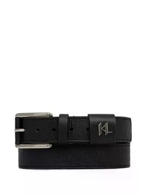 Karl Lagerfeld Logo Appliqué Belt - Black