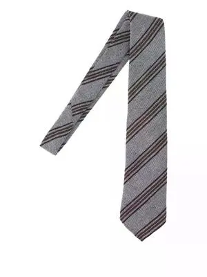 Cesare Attolini Cesare Attolini Striped Neck Tie Grey